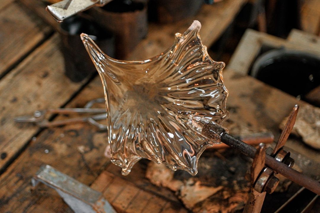 Glass foyer chandelier | Blown design