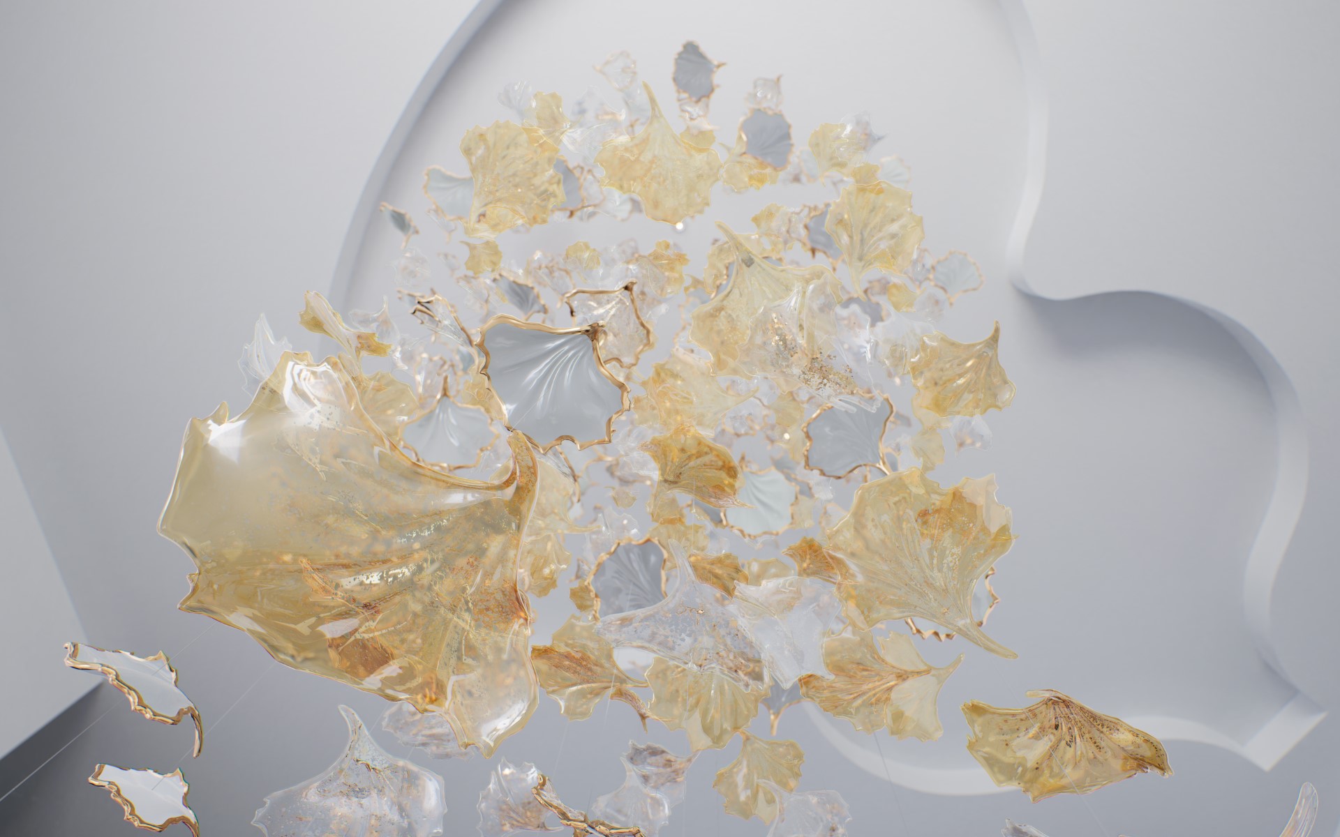 Glass foyer chandelier | Blown design