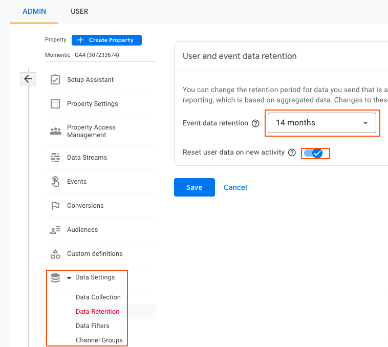 GA4 Data Retention in Explorations vs Standard Reports | Momentic
