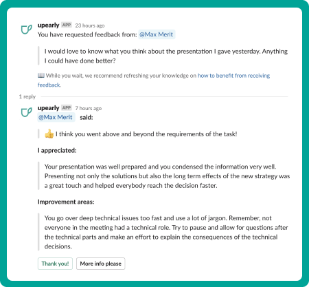 Slack Feedback App - upearly