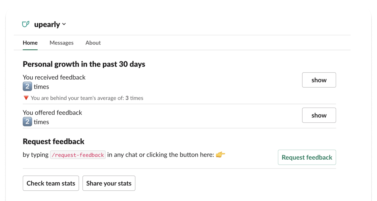 Slack Feedback App - upearly