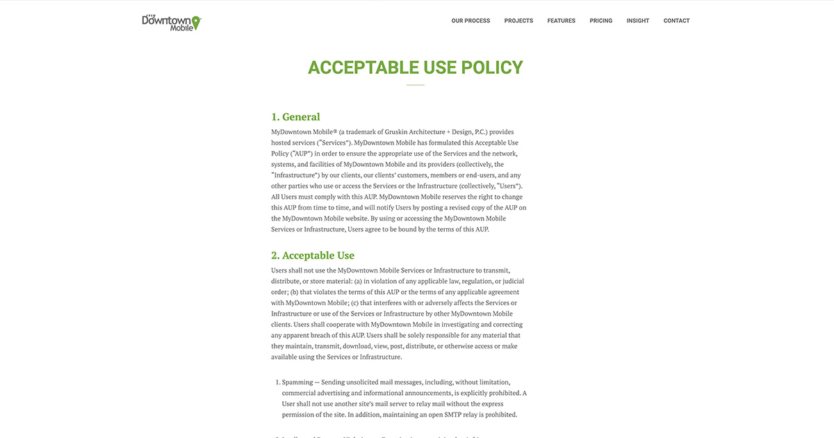 Use Policy | MyDowntown Mobile®