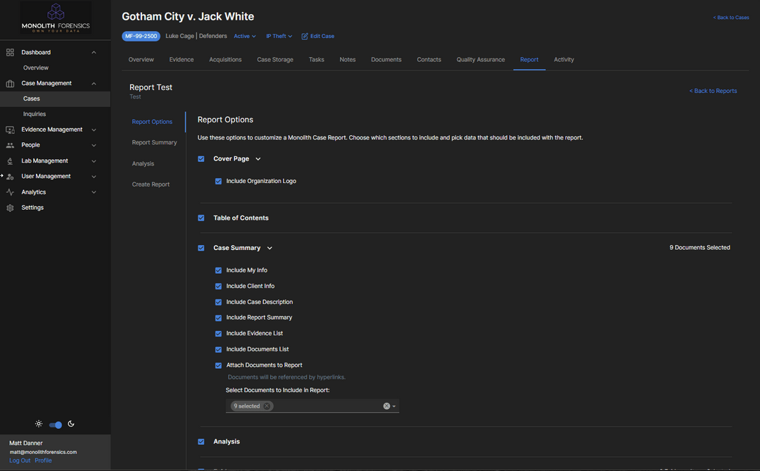 Monolith Forensics | Digital Forensics Case Management