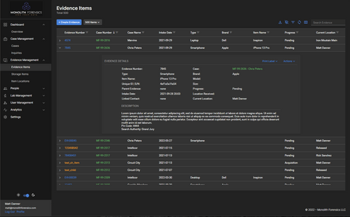 Monolith Forensics | Digital Forensics Case Management