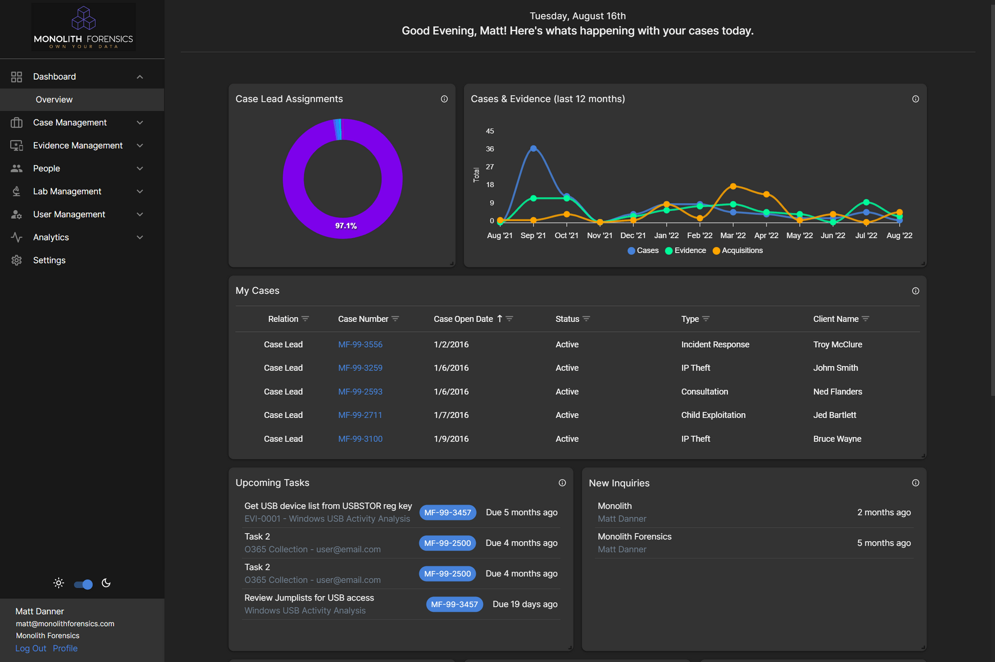 Monolith Forensics | Digital Forensics Case Management
