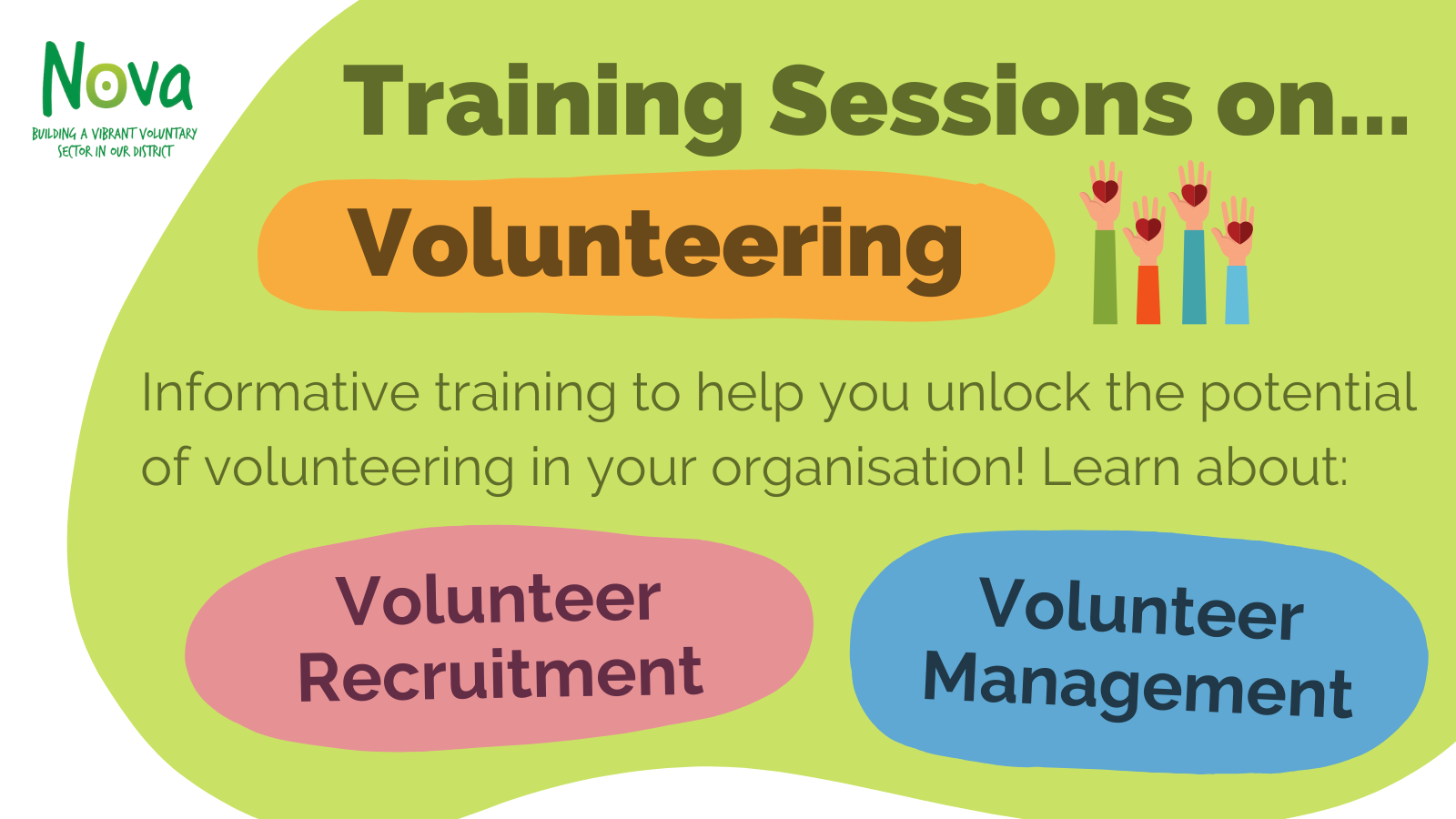New dates announced for Nova training on volunteering