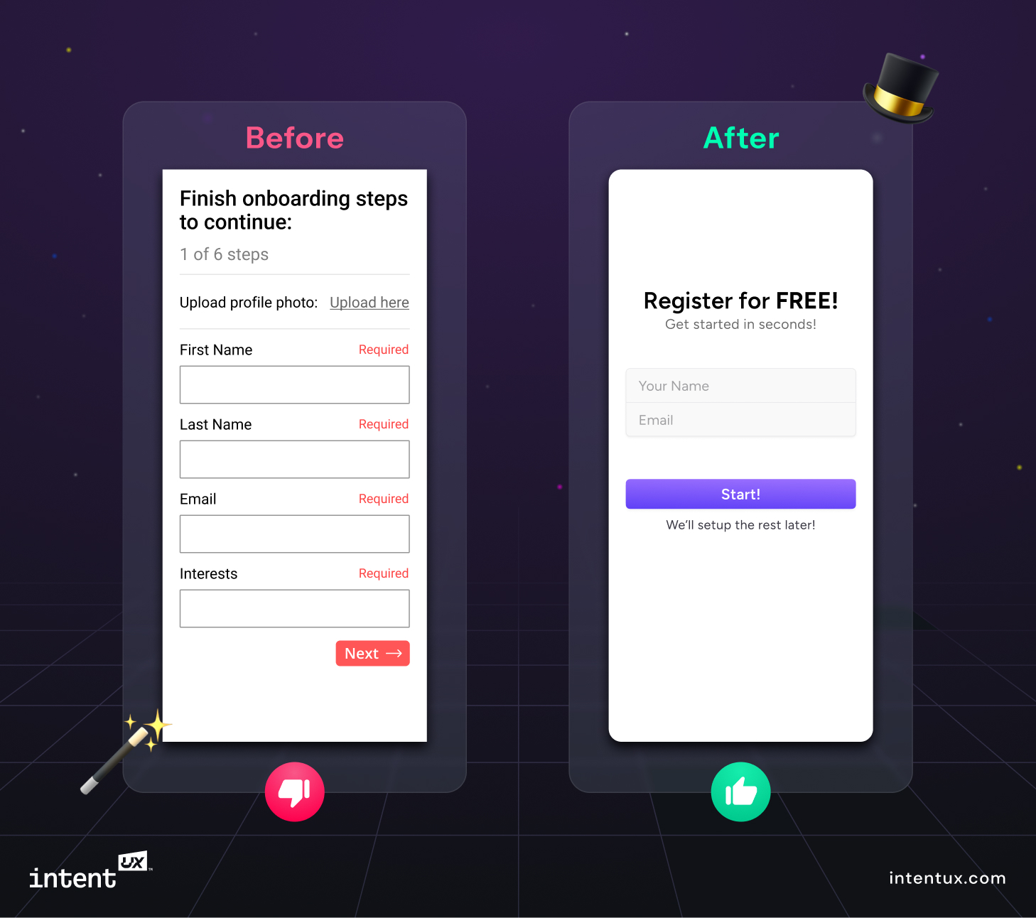 UX Design Examples - Before & After - Case Study | Intent UX Design