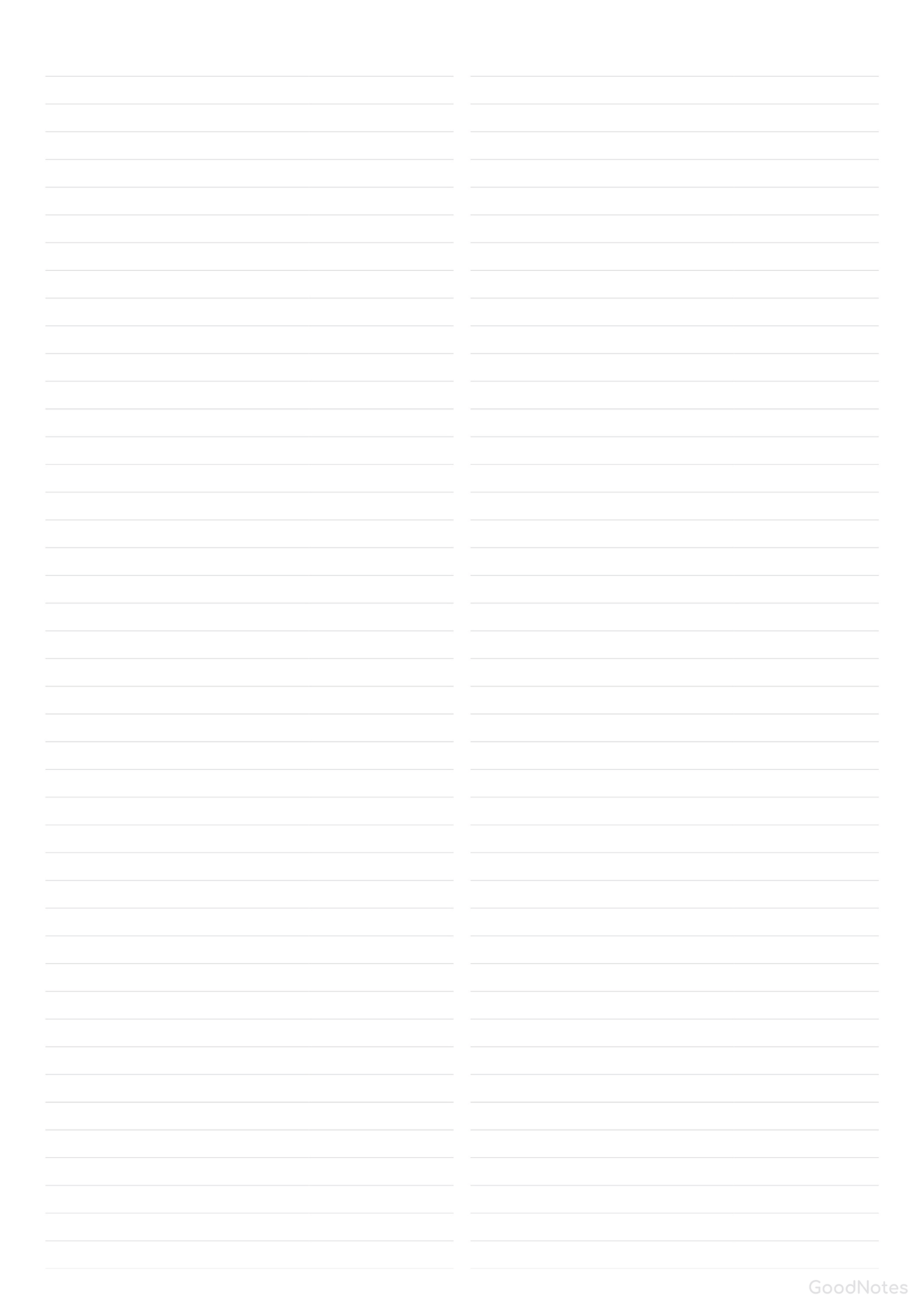 Free Lined Paper Template | Goodnotes