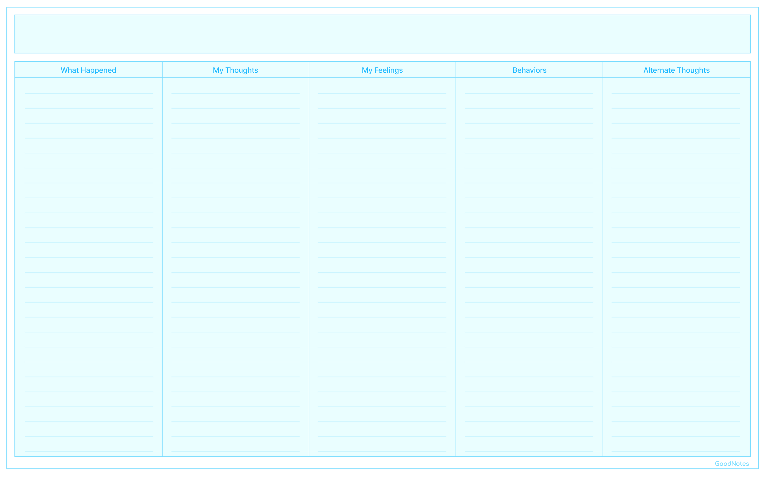 Thought Record Template | Goodnotes
