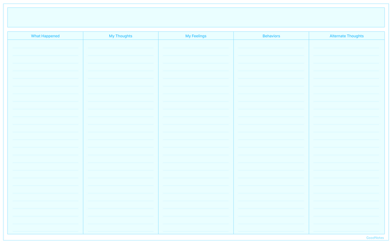 Thought Record Template | GoodNotes