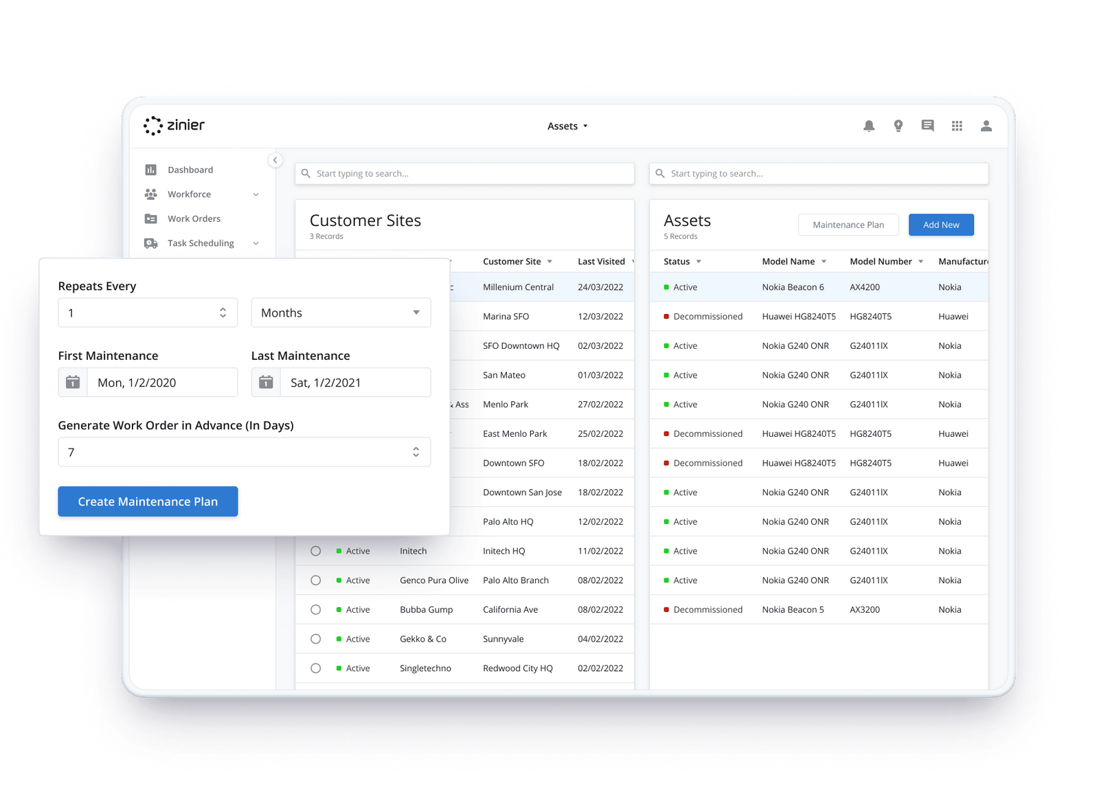 Zinier | No-code customizable field service software