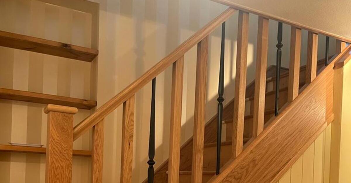 Solid Oak Staircase Renovation Featuring Iron Spindles | The Stair Shop
