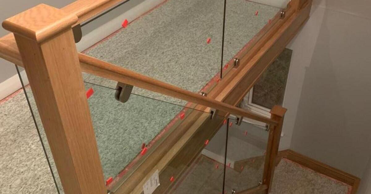 Solid Oak Staircase Renovation With Clamp Fixed Glass Balustrade | The ...