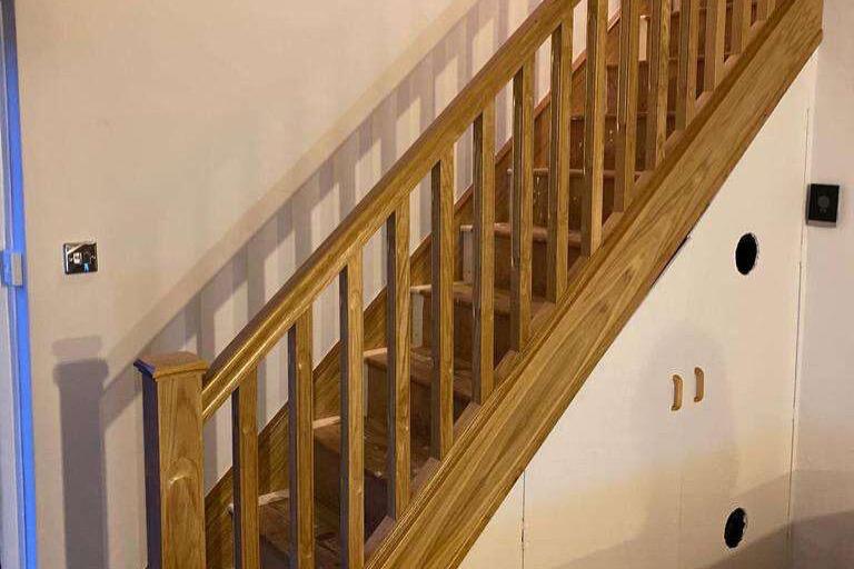 Solid Oak Staircase Renovation Featuring Contour Spindles | The Stair Shop