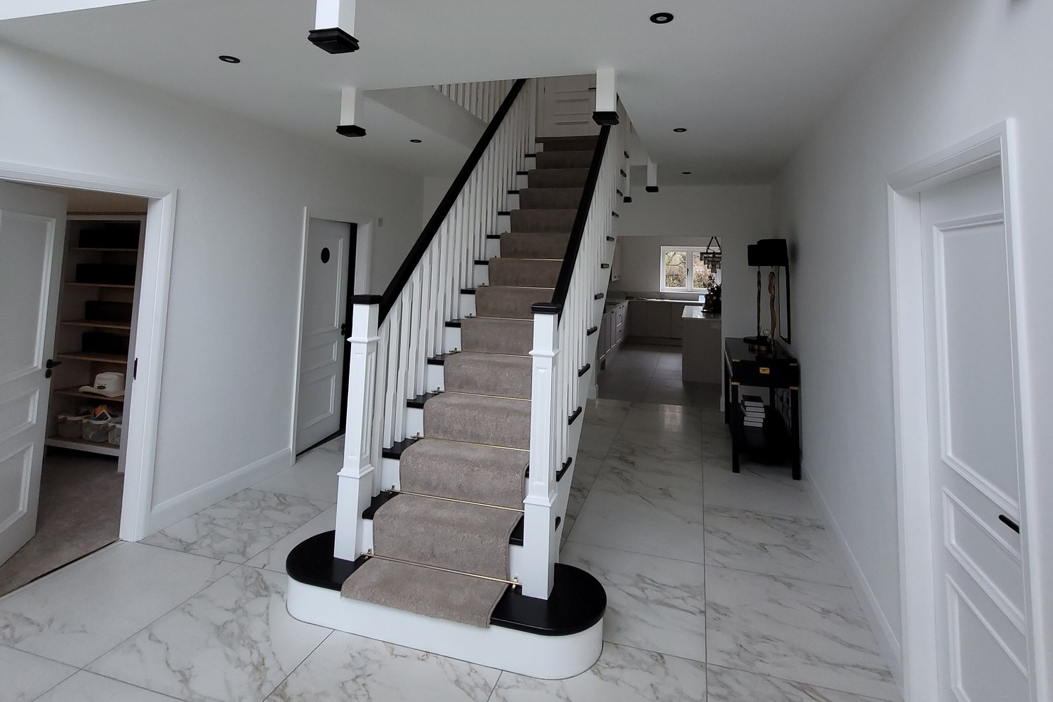 Black and White Painted Solid Oak Staircase With Cut Stringer | The ...
