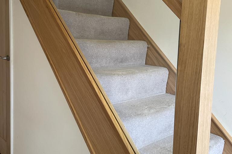 Solid Oak Staircase Renovation Featuring Seamless Glass Balustrade ...