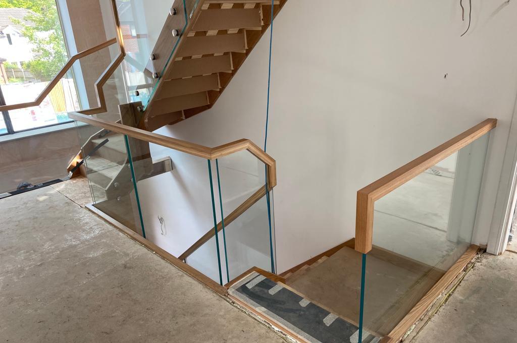 Solid Oak Staircase Renovation With Double Feature Step and Bolted ...