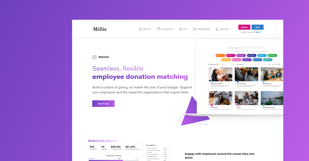 Donation Match Program - Employee Donation Matching Software | Millie