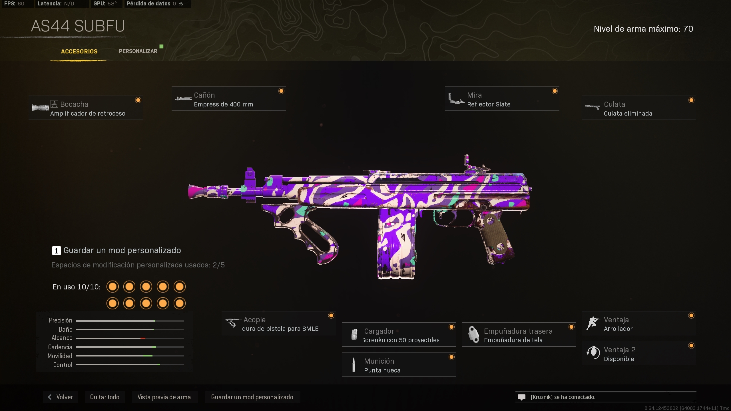 Warzone AS44 de cadera mejor clase