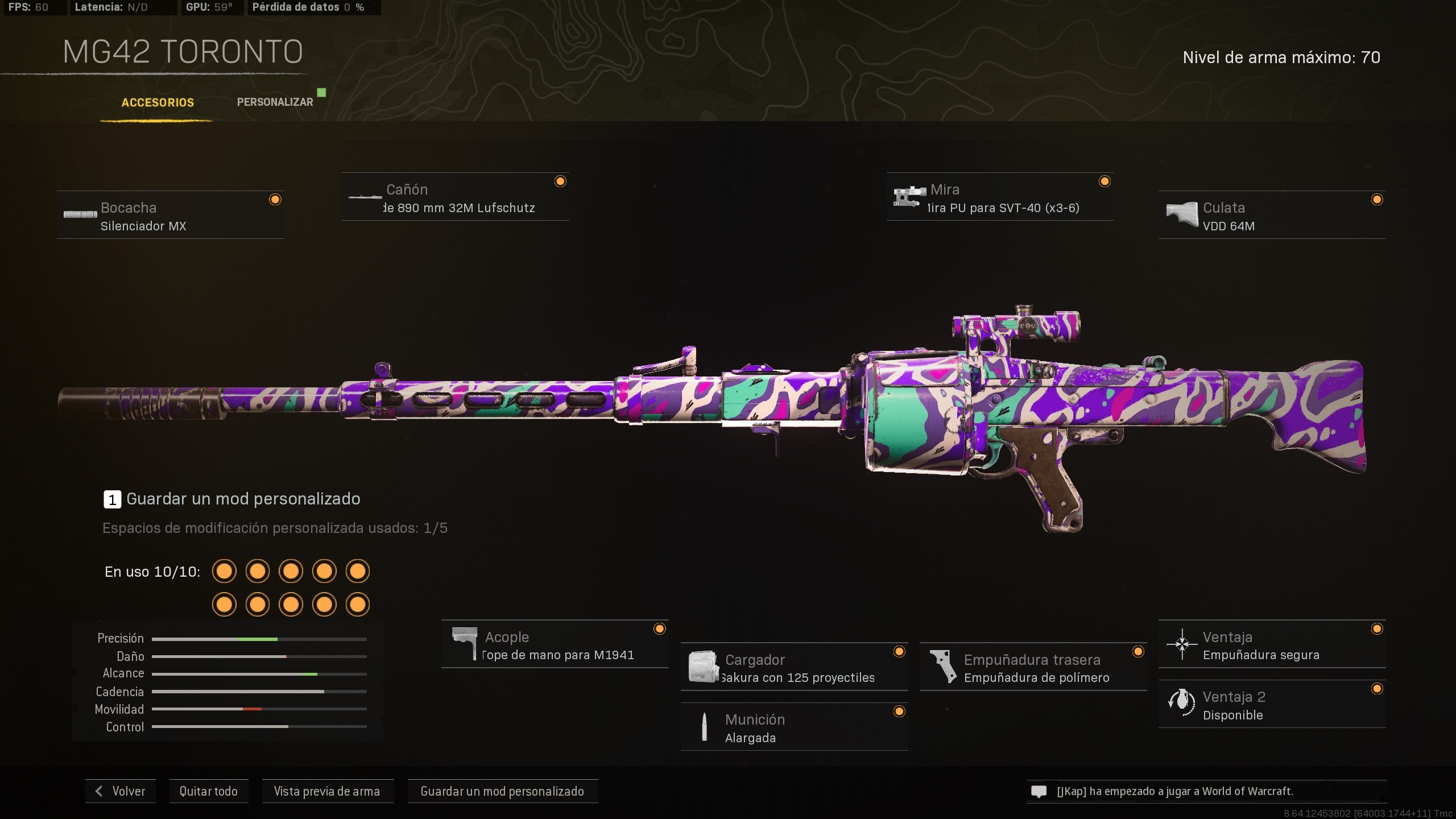 Warzone MG42 mejor clase