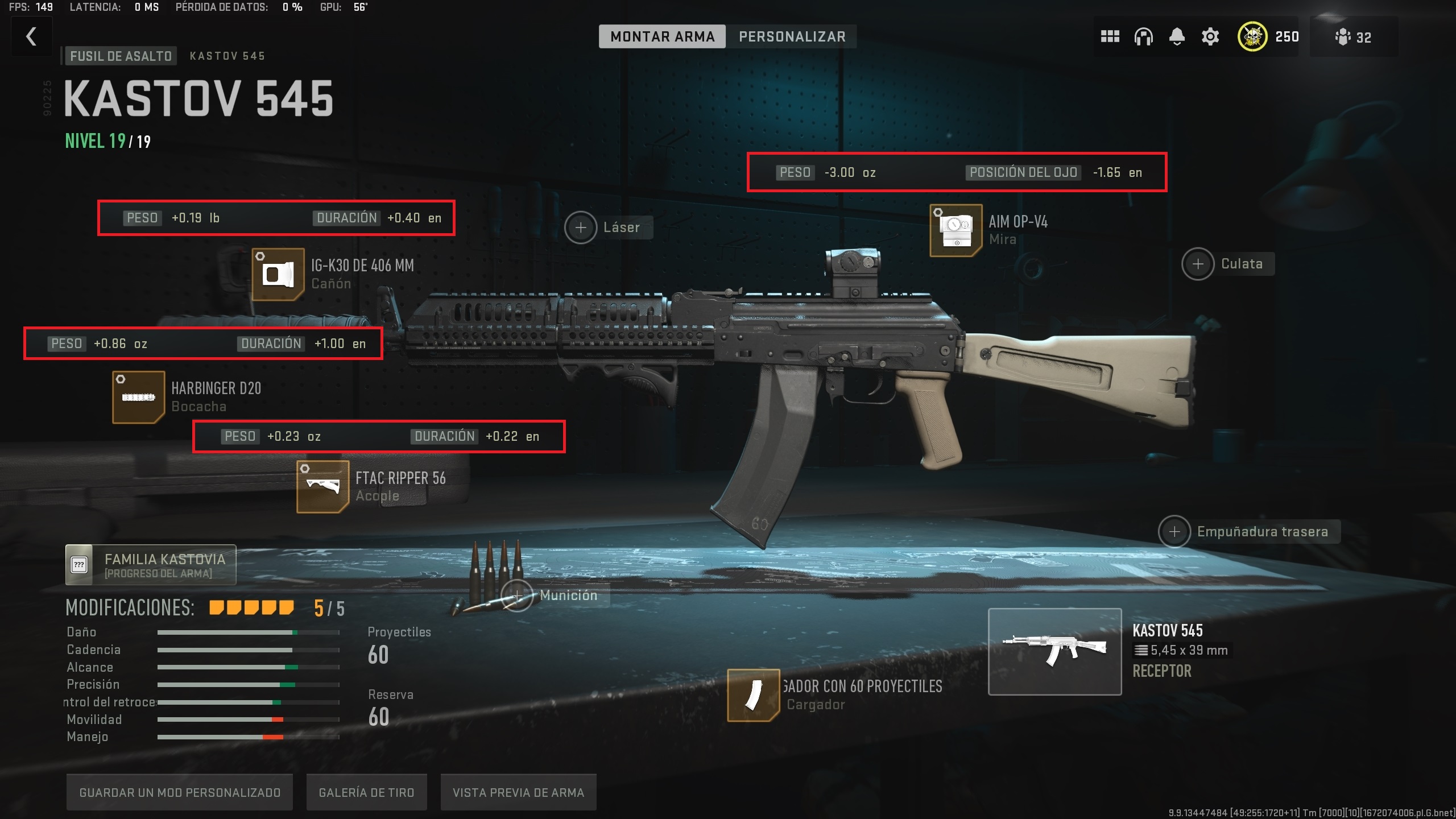 KASTOV 545 mejor clase y ajustes de Warzone 2