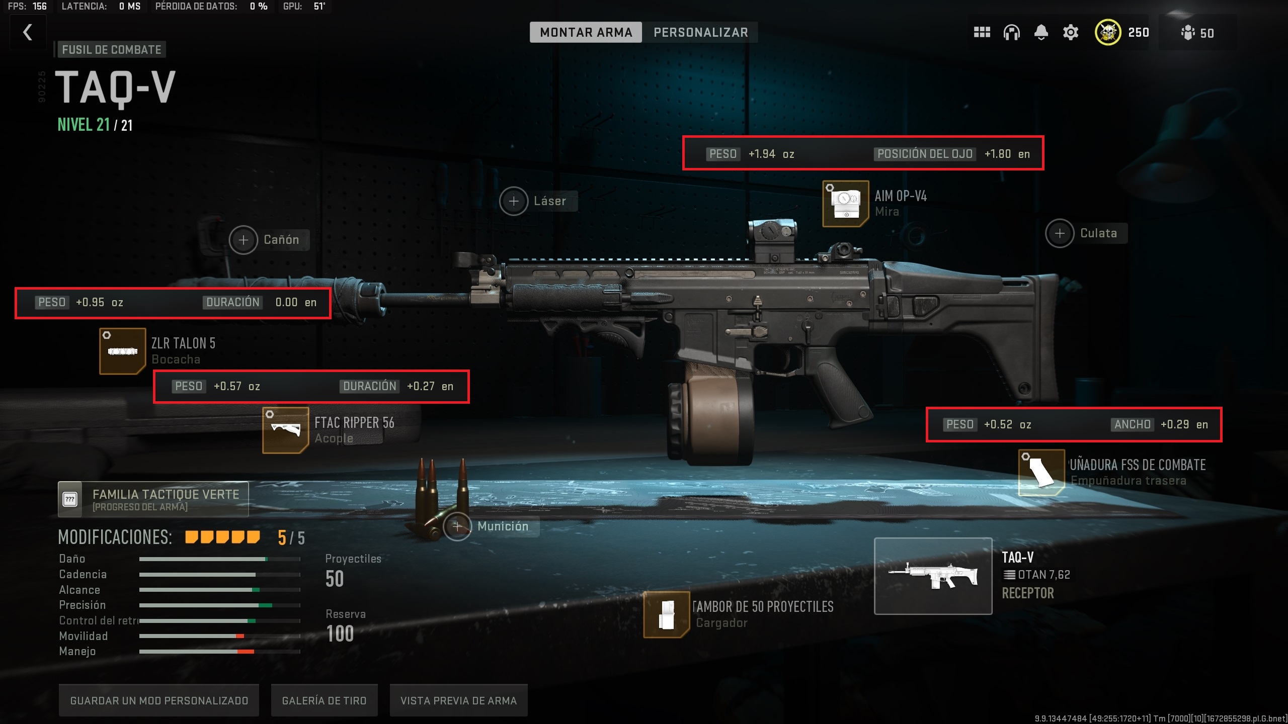 TAQ-V mejor clase y ajustes de Warzone 2