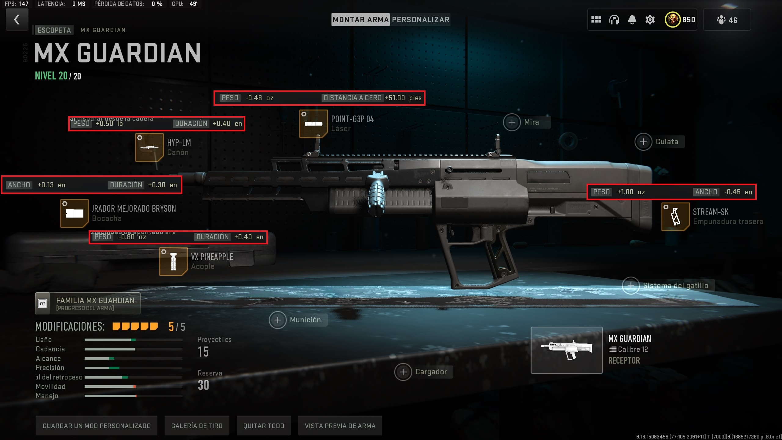 MX GUARDIAN mejor clase y ajustes de Warzone 2