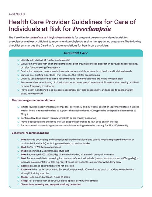 Care Plan to Prevent Preeclampsia AJOG 2023
