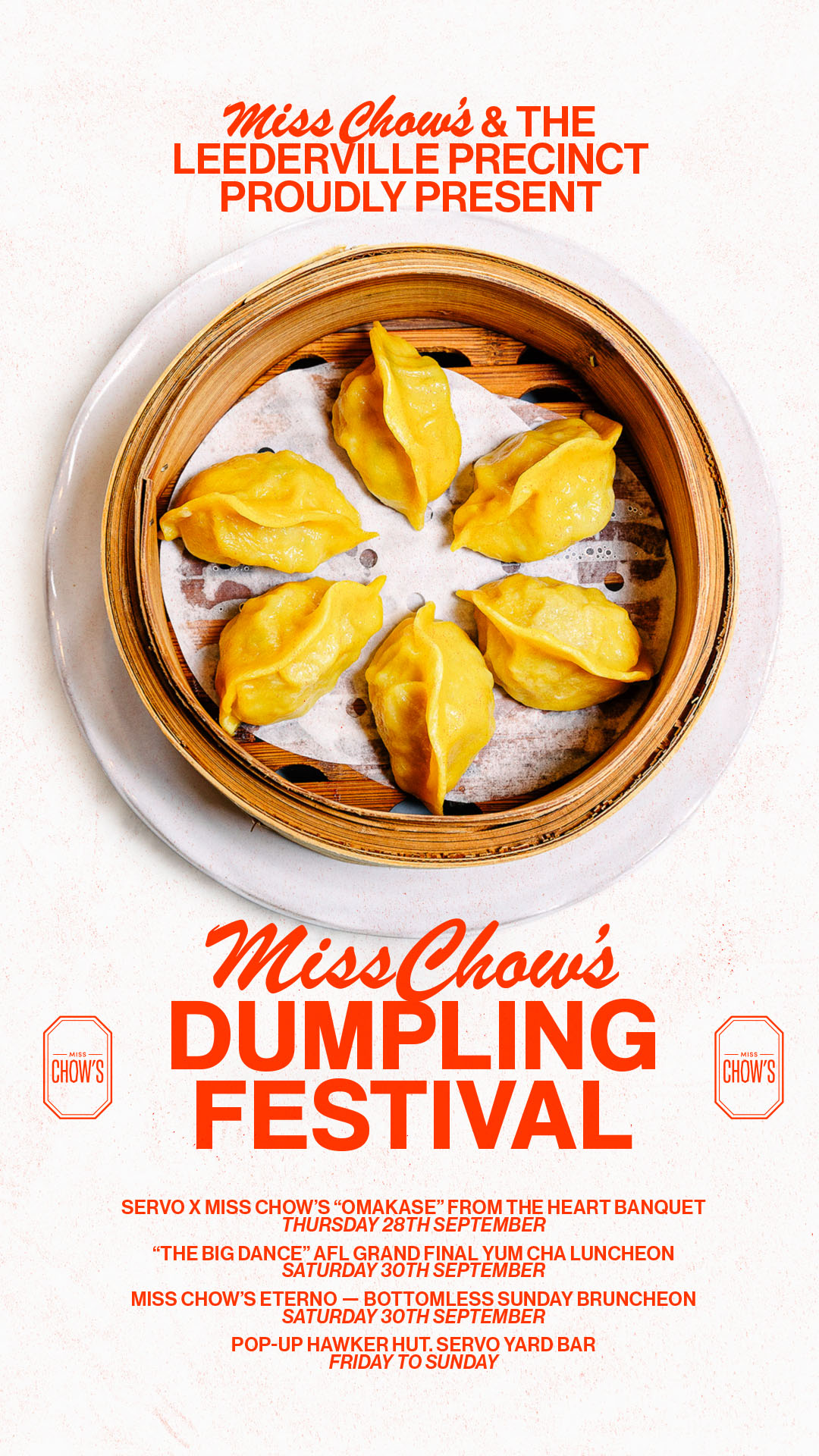 miss chow's dumpling festival: servo • 9 electric lane, leederville