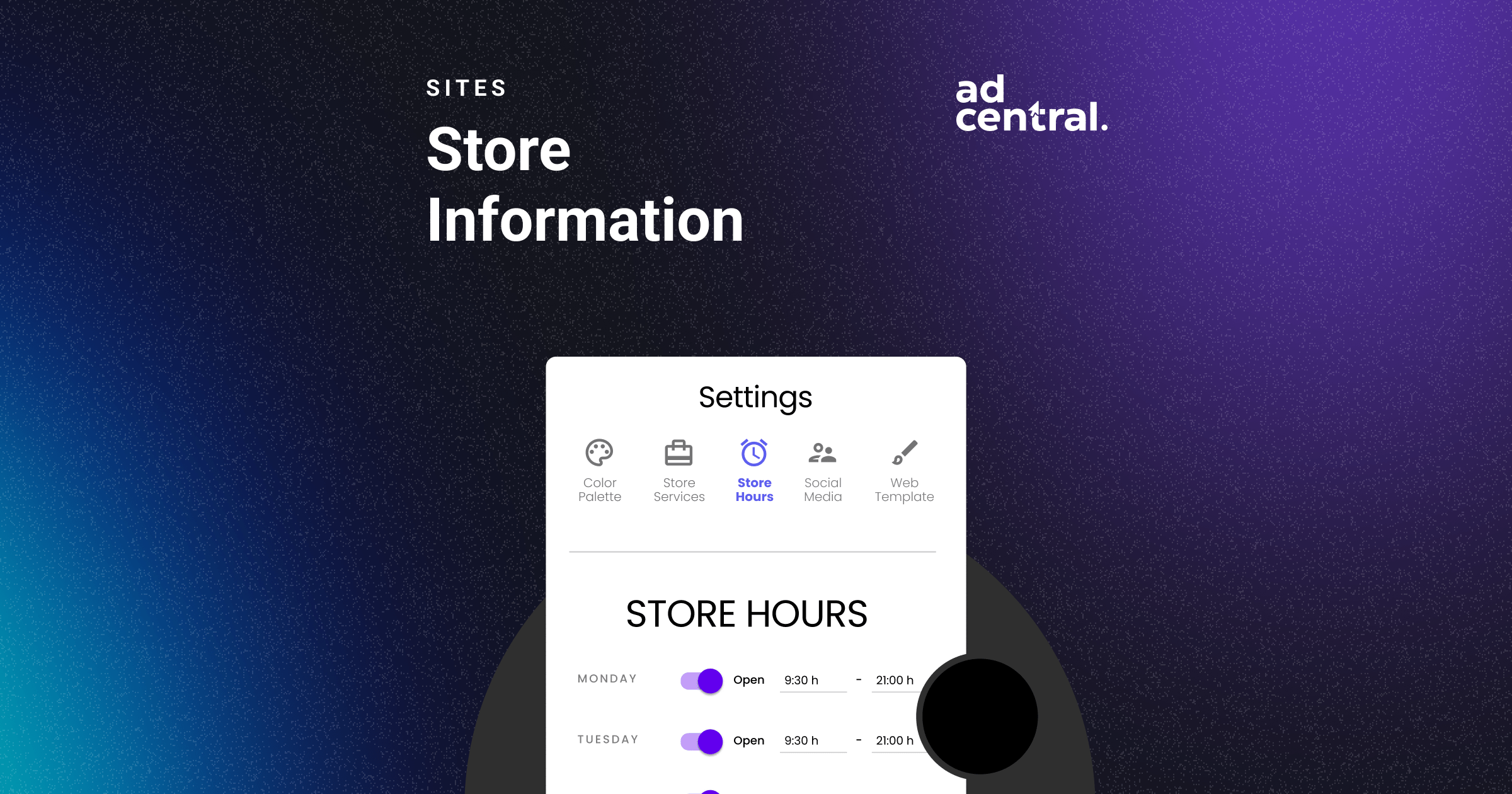 Adding store information to your site