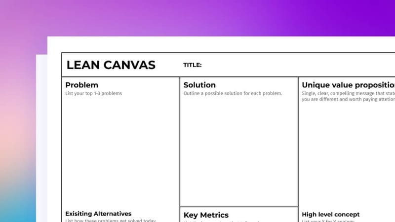 Free Download: Lean Canvas Template