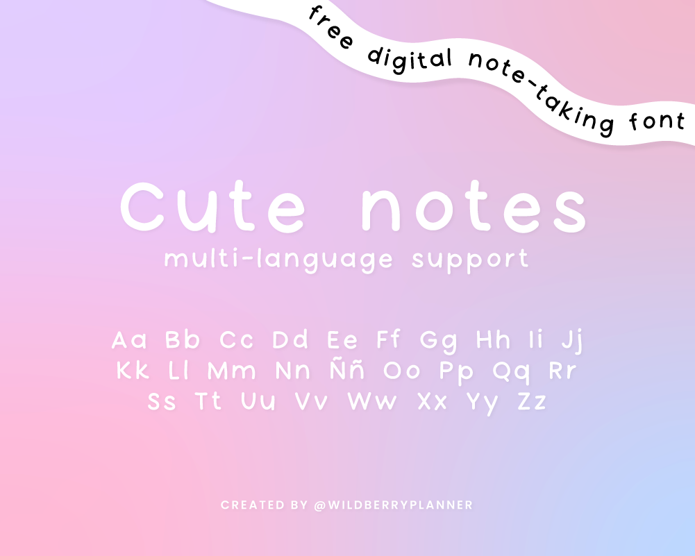 Free font - Cute Notes