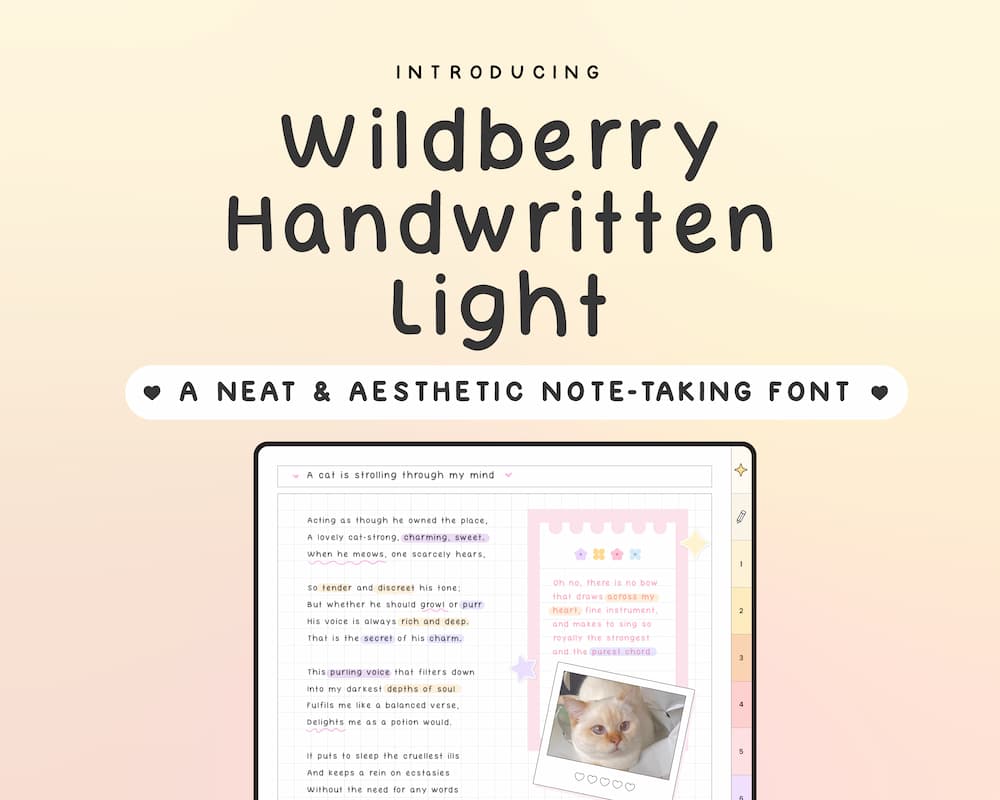 Free font - Cute Notes