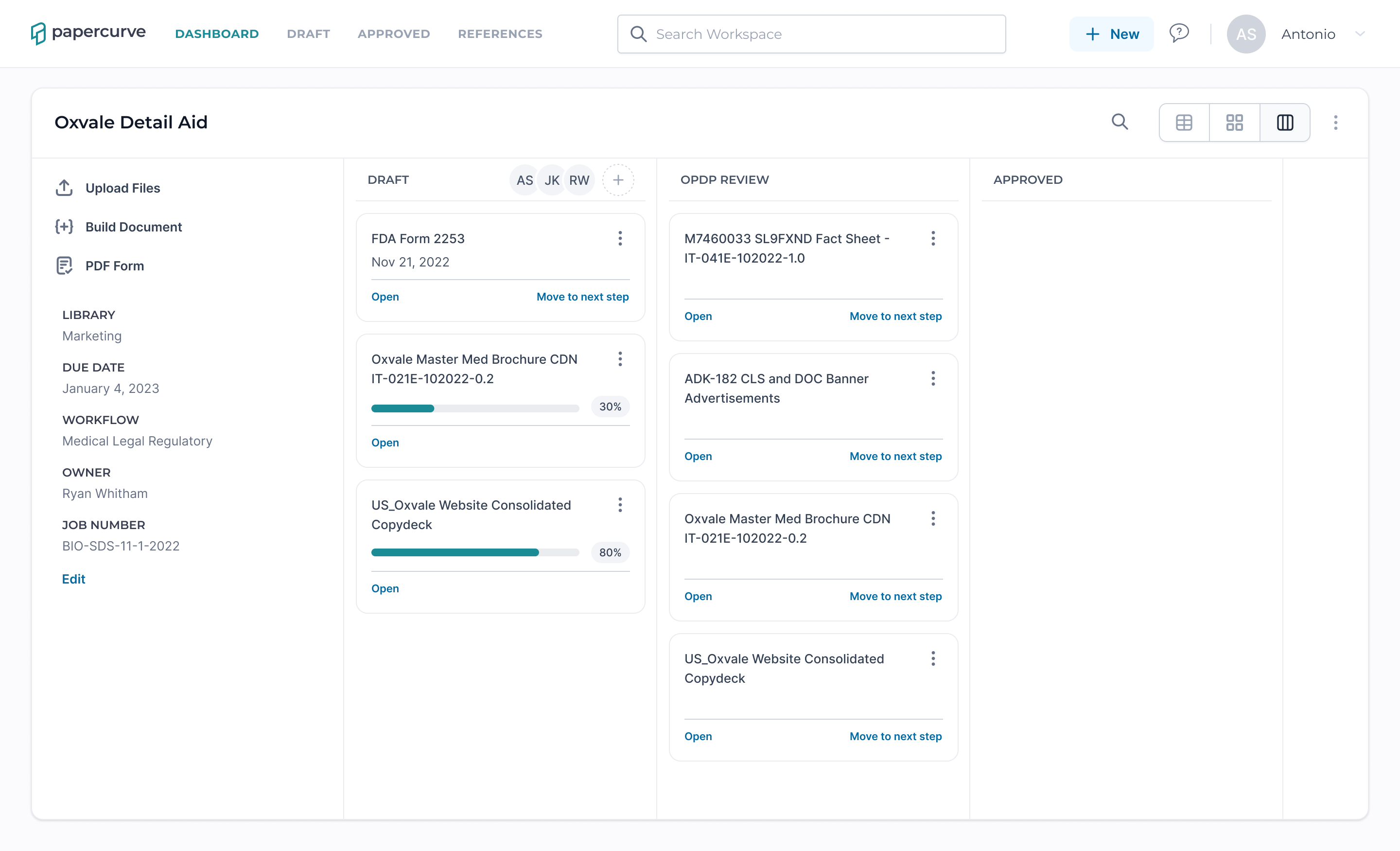 Projects and Workflows