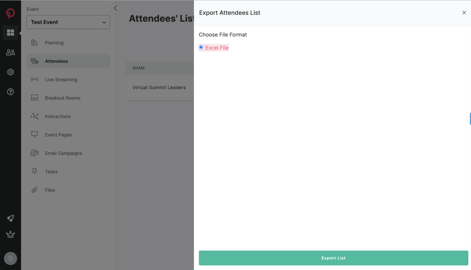 How to Export an Attendee List - Parcy
