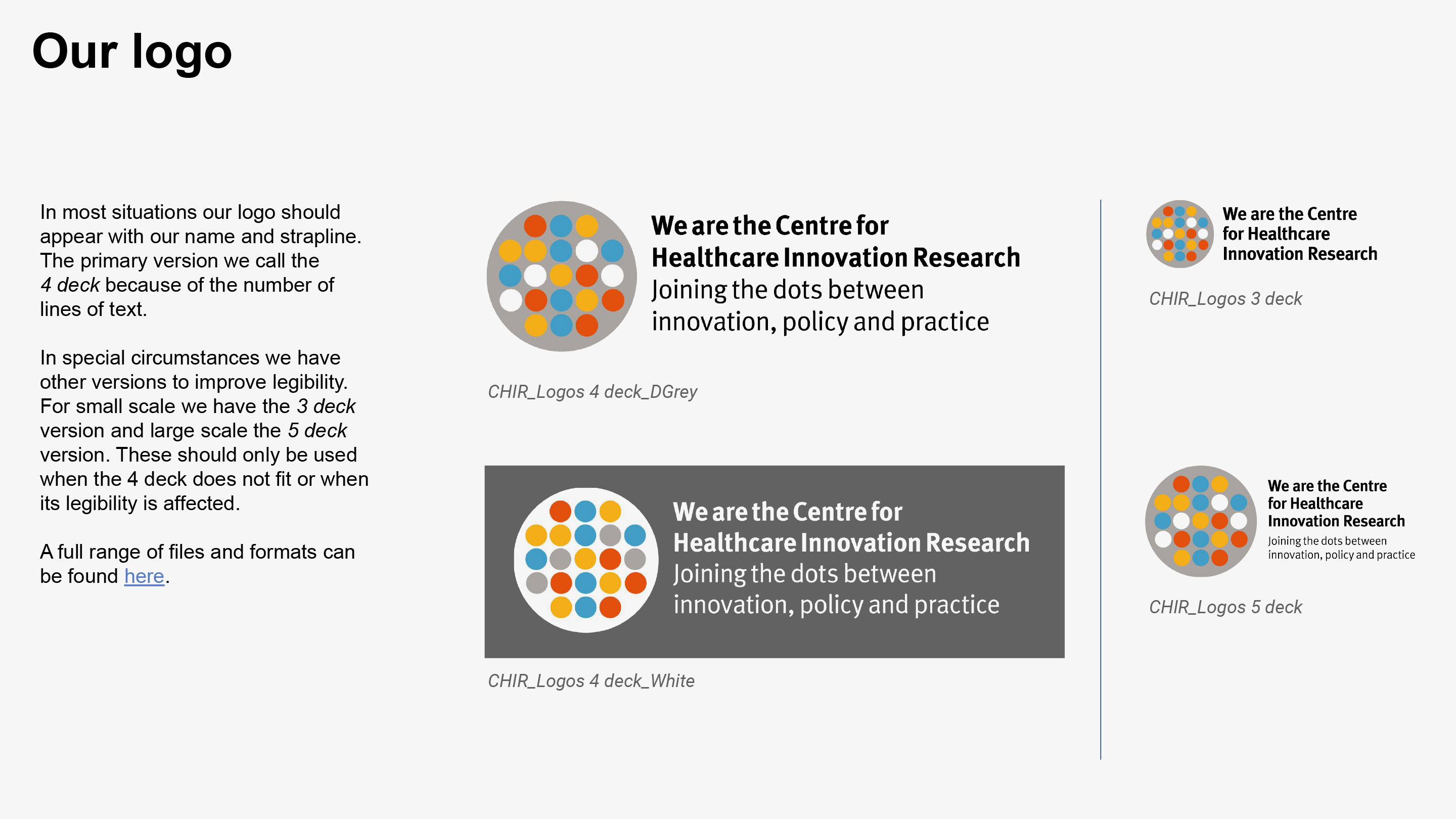 Design Science - Centre for Healthcare Innovation Research visual identity