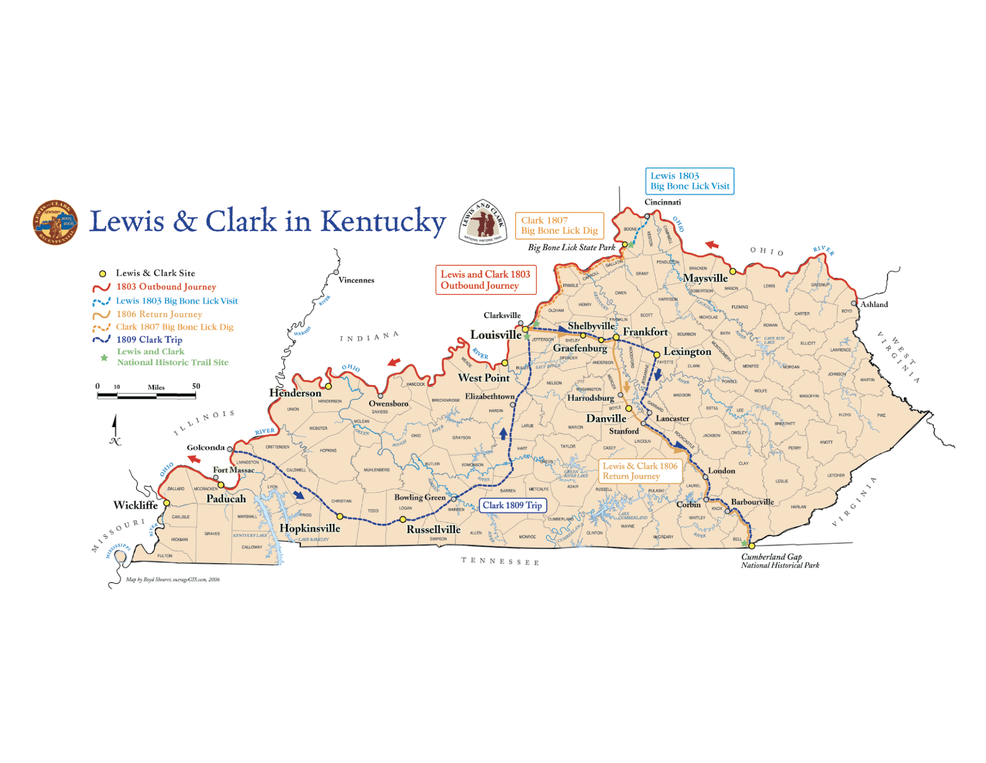 Lewis & Clark Kentucky Journey Map
