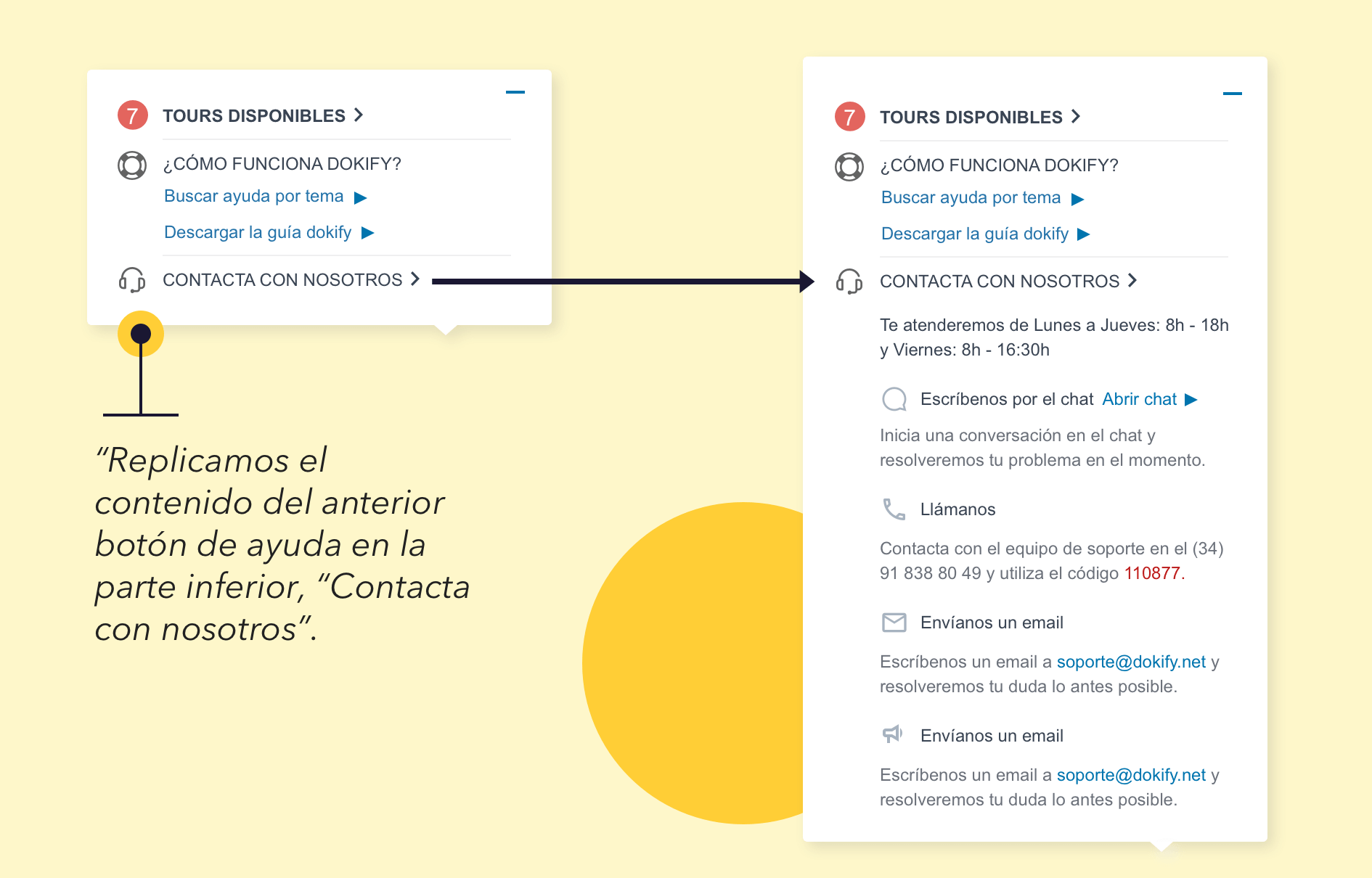 Nuevas opciones de ayuda en dokify