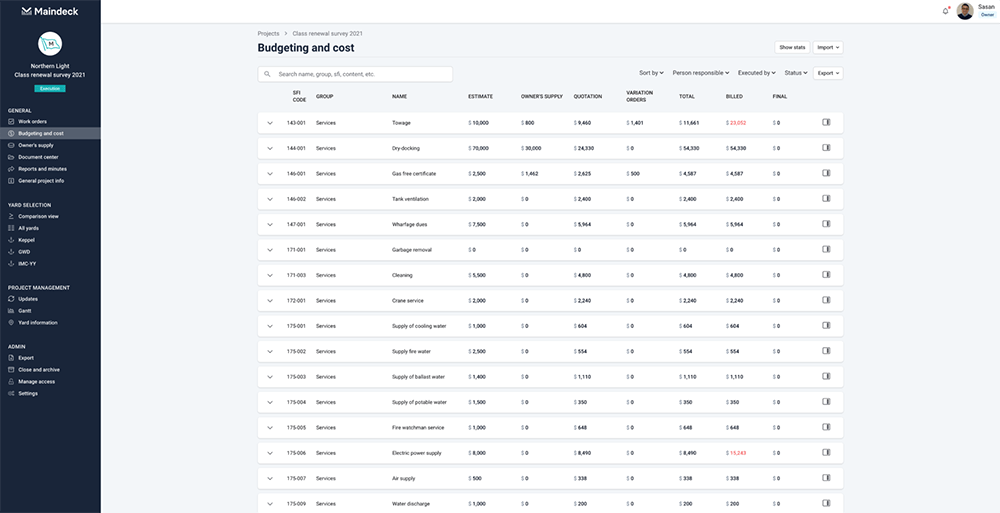 Maindeck | Modern Dry Docking Management Planning Software