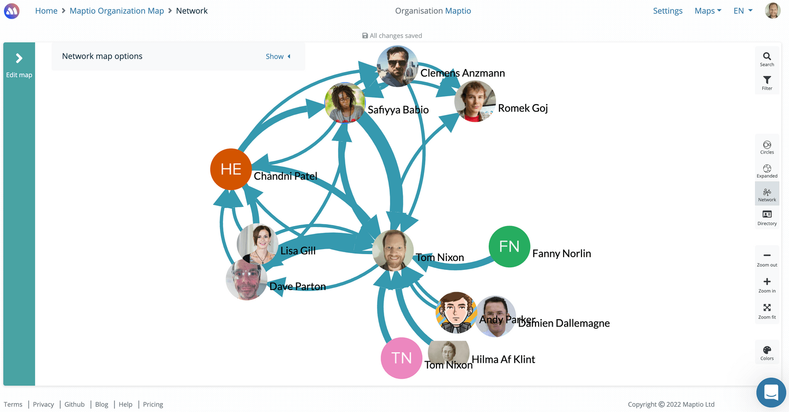 Maptio - org charts in nested circles