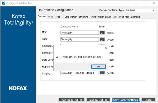 Kofax TotalAgility in Docker Container