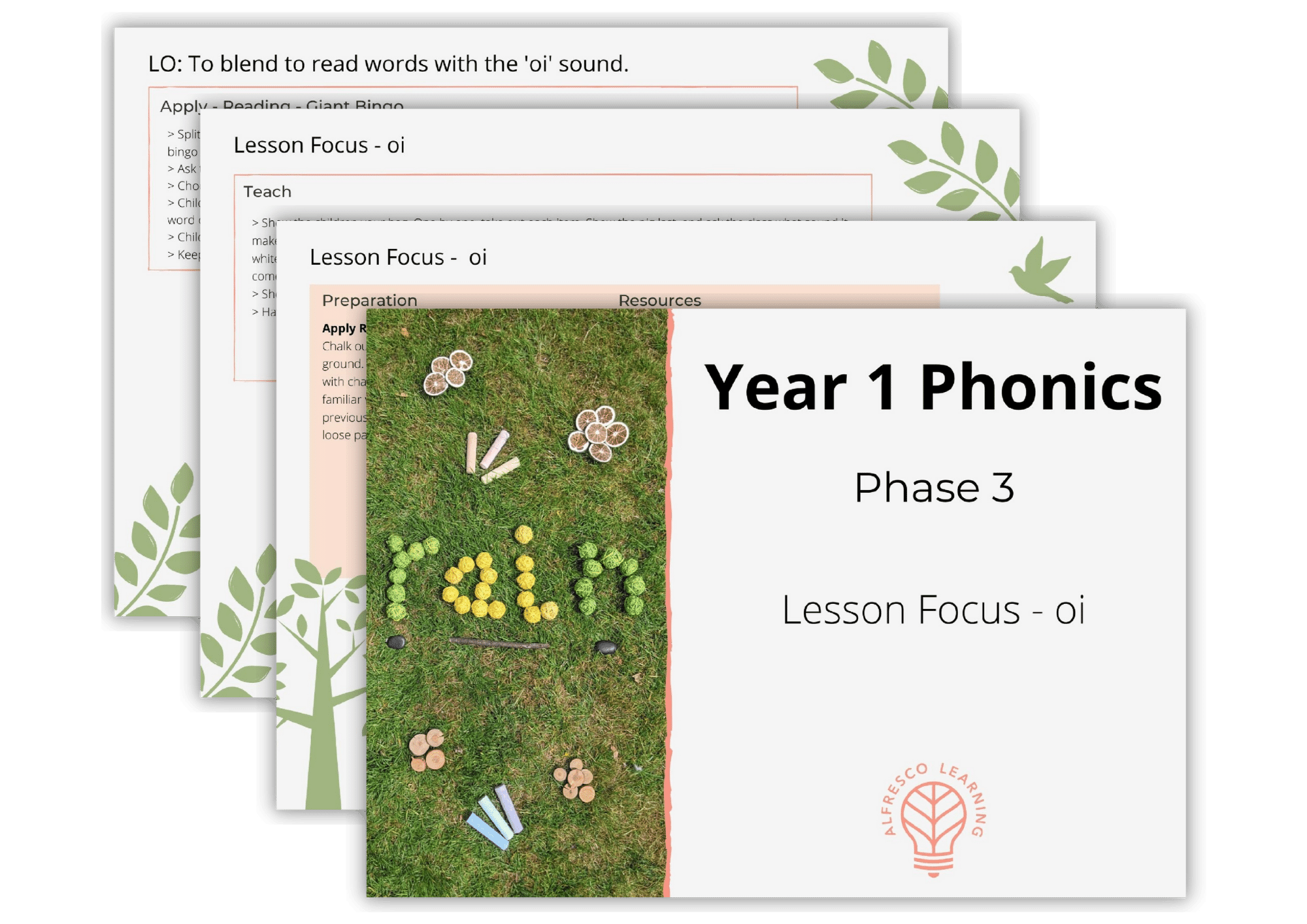 Taking Phase 3 - oi, ow, ear, air, ure Outdoors