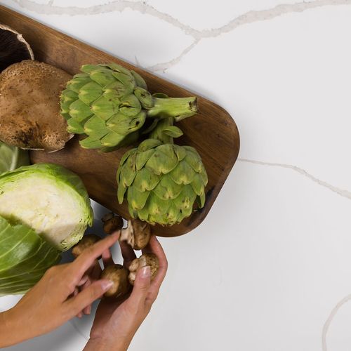 PentalQuartz - Cascade White Quartz - Surprise Granite