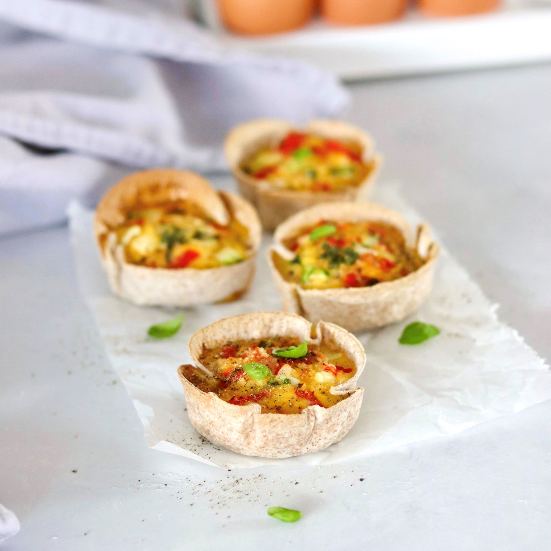 Mini tortilla quiches