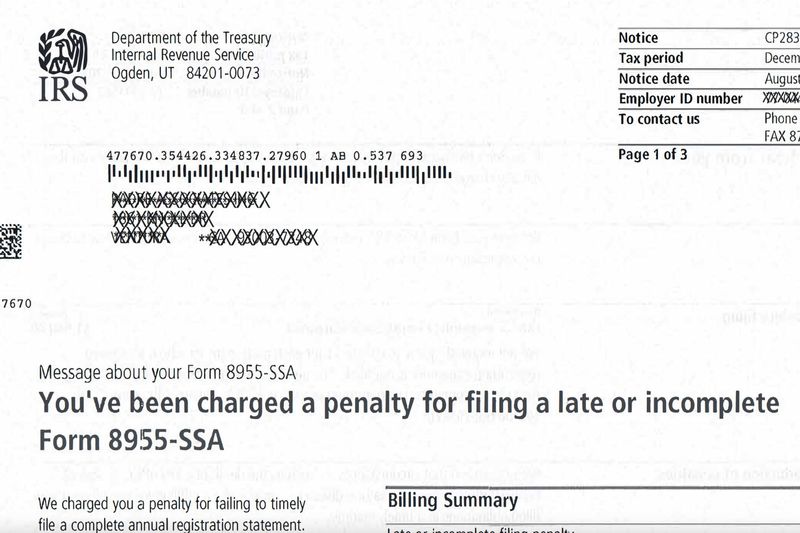 IRS Notice regarding Form 8955-SSA? | The Ryding Company Blog