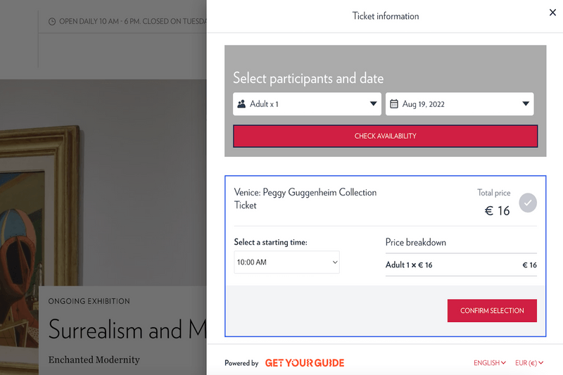 GetYourGuide Ticketing Solution