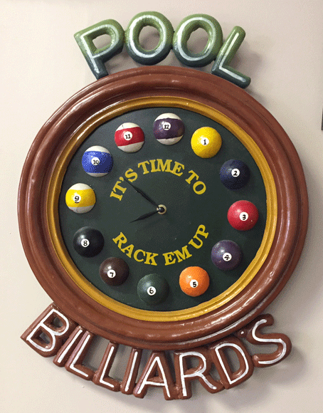 All About Billiards - It's Time Pub Clock Ram R37