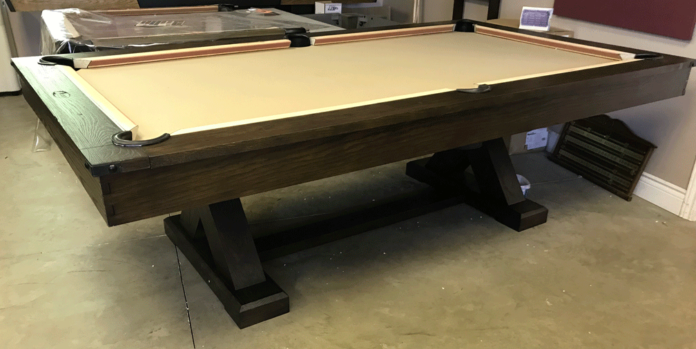 All About Billiards - Legacy Cumberland In Whisky Barrel Finish On Display
