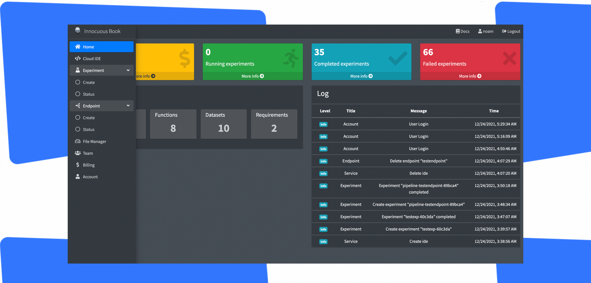 Innocuous AI - Low Code Cloud Platform for AI Developers