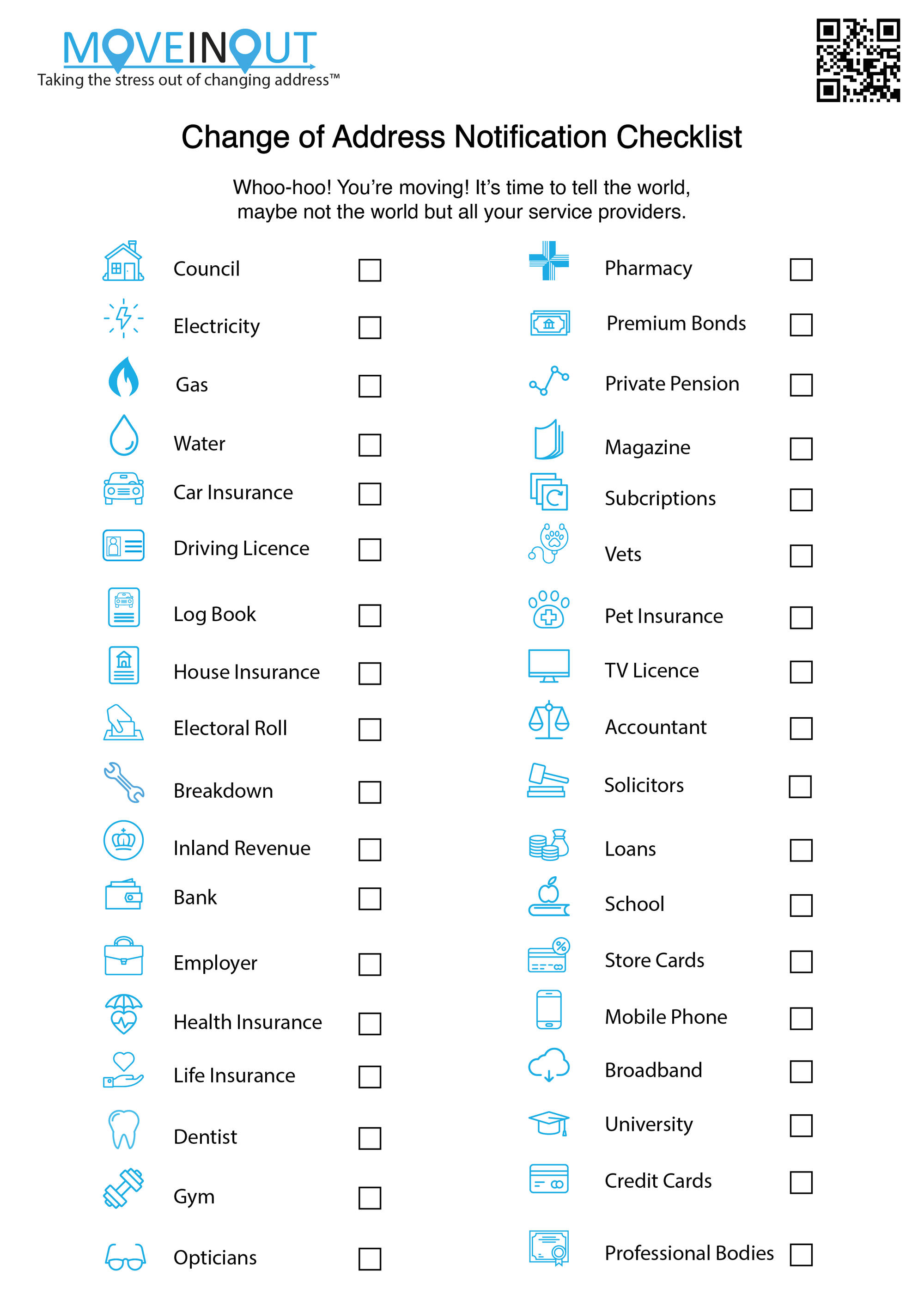 Change Of Address Checklist Who To Tell When You Move Home